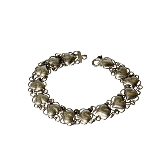 925 Sterling Silver | Jewelry | Vintage Sterling Silver Heart Link ...